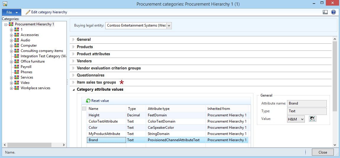 Category Attributes