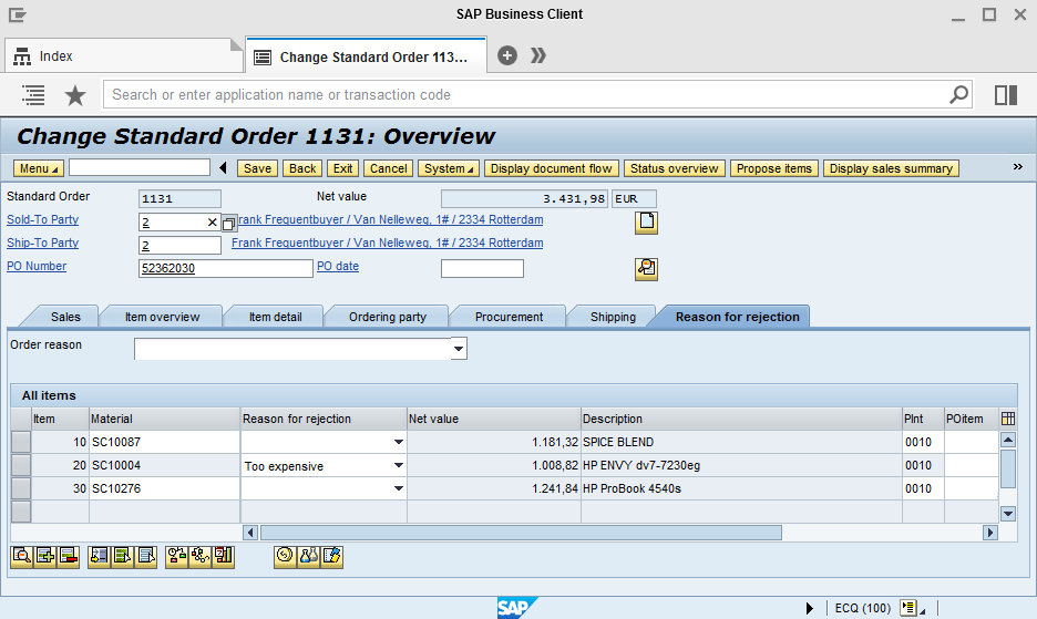 Cancel Order Rejection 