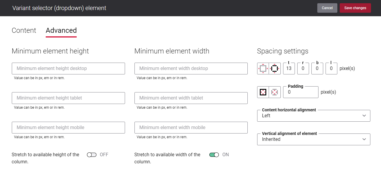 Variant Selector (Dropdown)