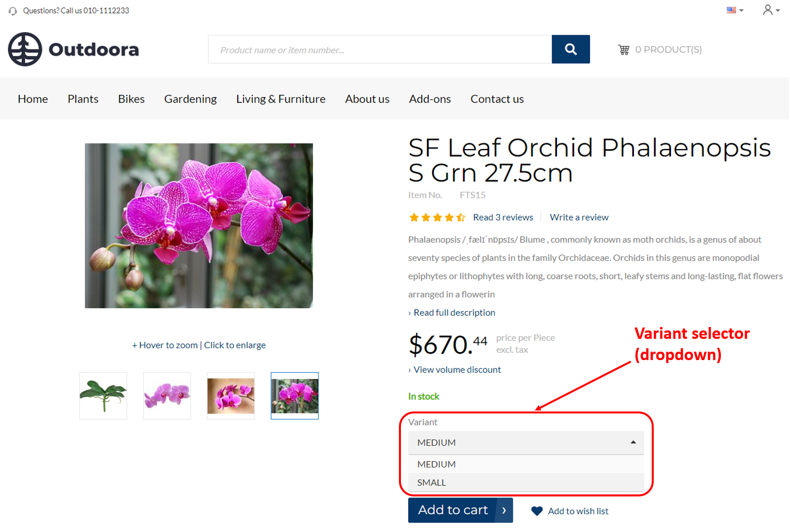 Variant Selector (Dropdown)