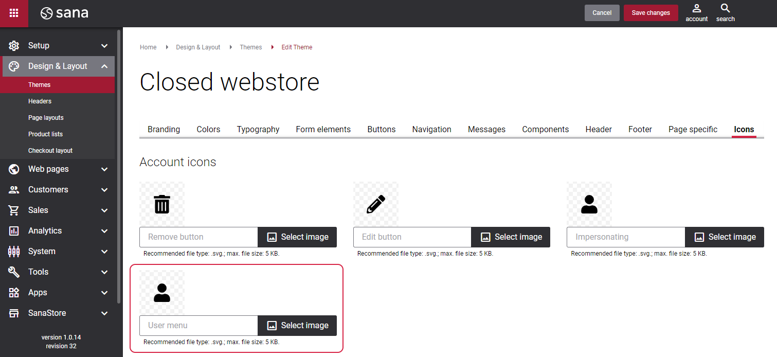 Account Menu (Desktop and Tablet)