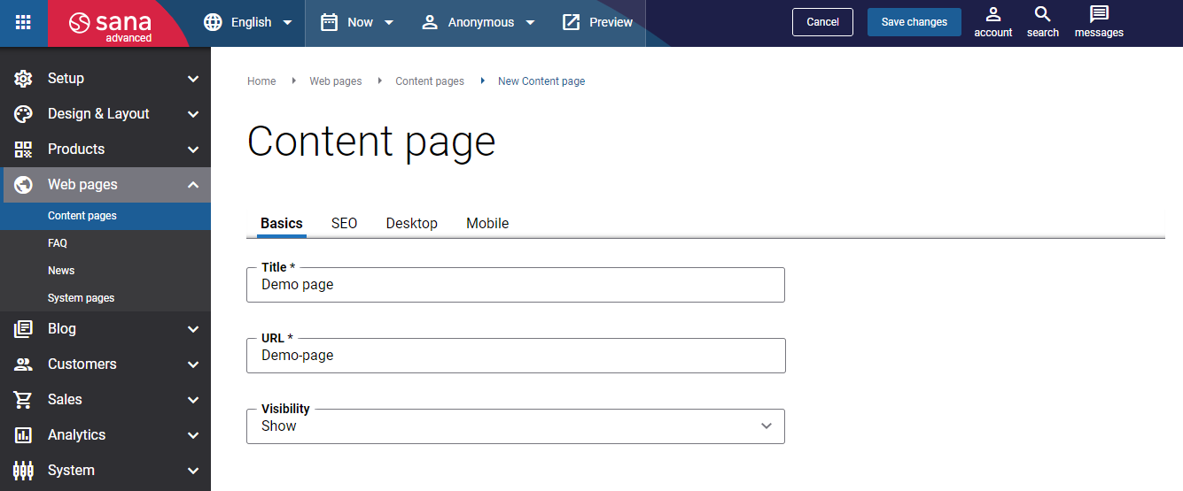 Create a Content Page
