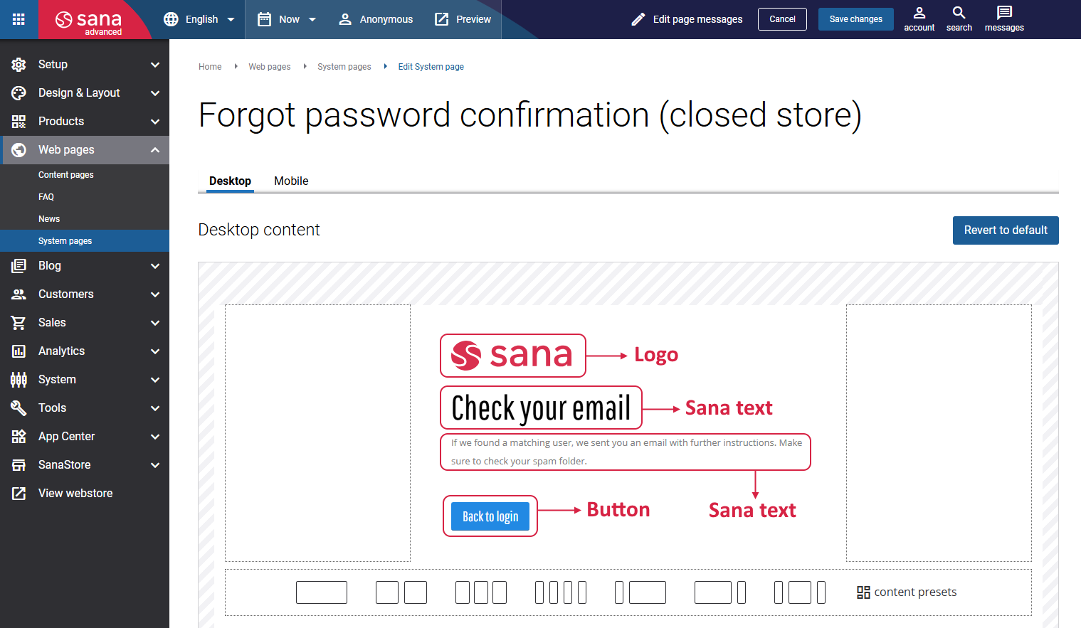 Forgot Password Confirmation (Closed Store)
