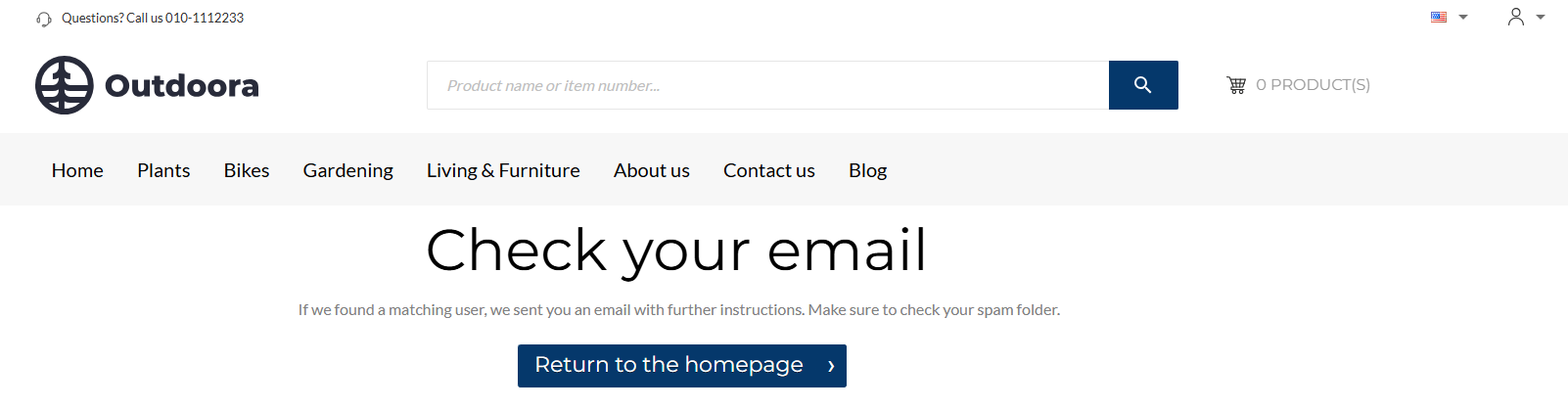 Forgot Password Confirmation