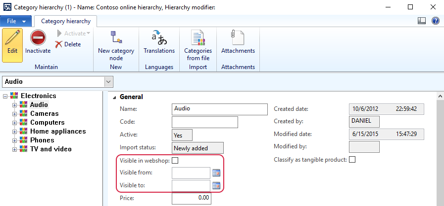 Product Visibility by Date
