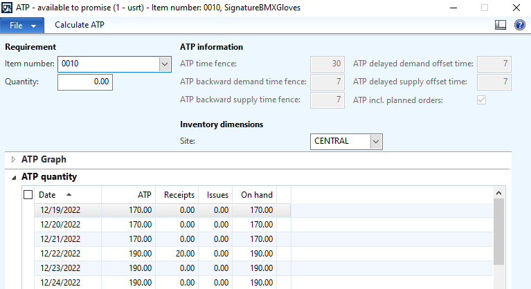Estimated Shipment Date and Quantity Based on ATP Information