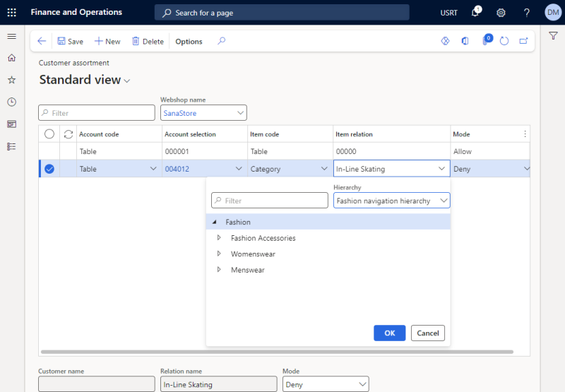 Use Any Category Hierarchy for Customer Assortment