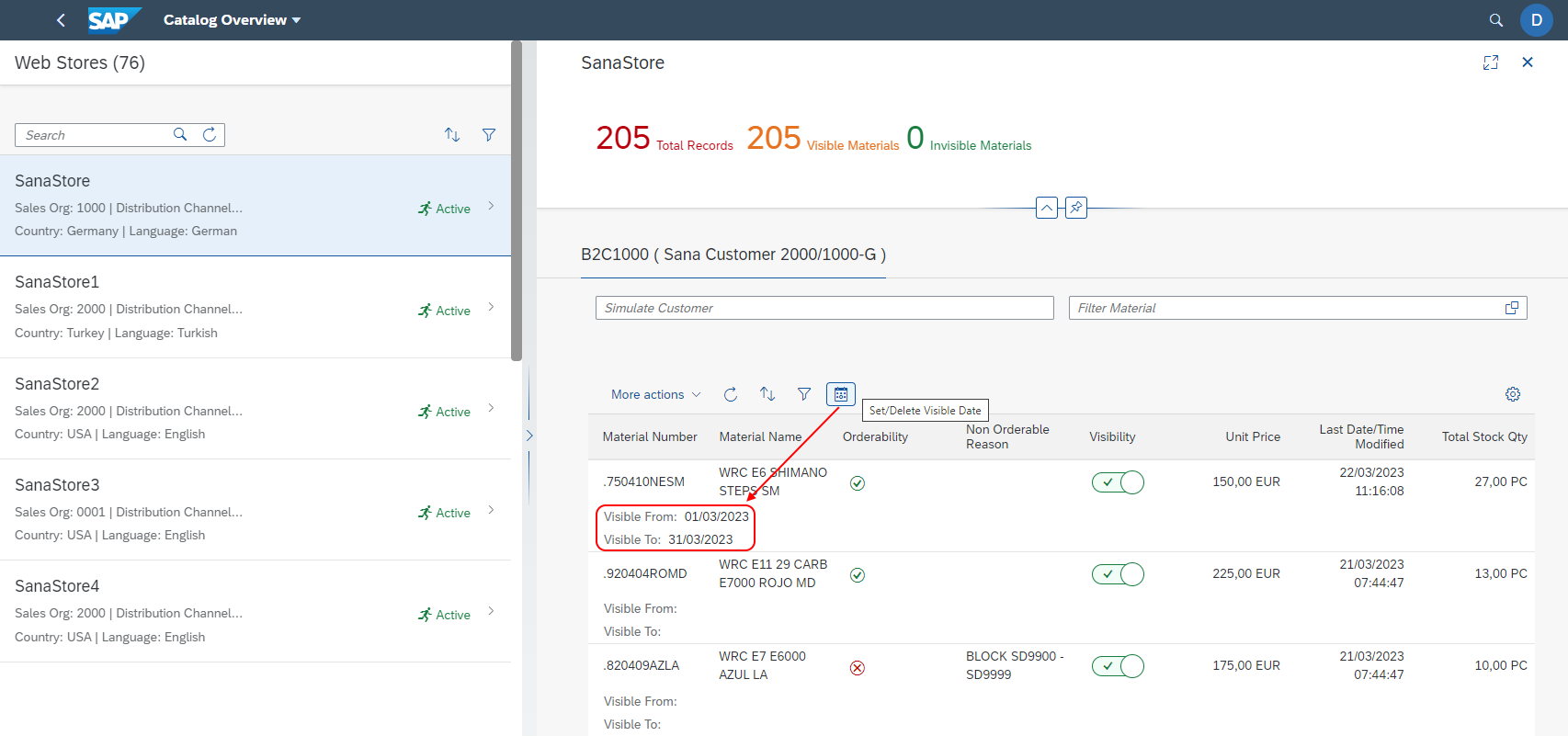 Product Visibility by Date